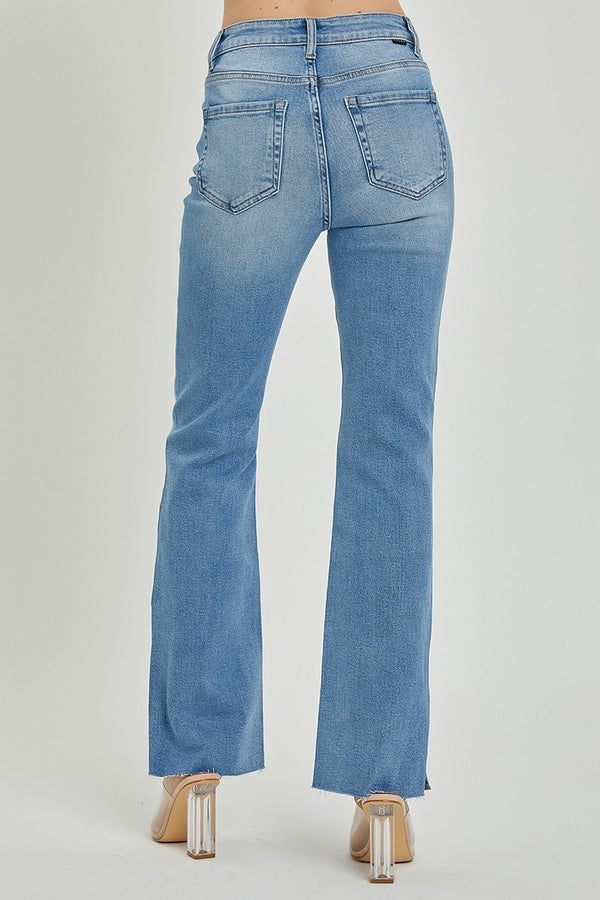 Aiden High Rise Raw Cut Hem Bootcut Jeans - Our Stuff